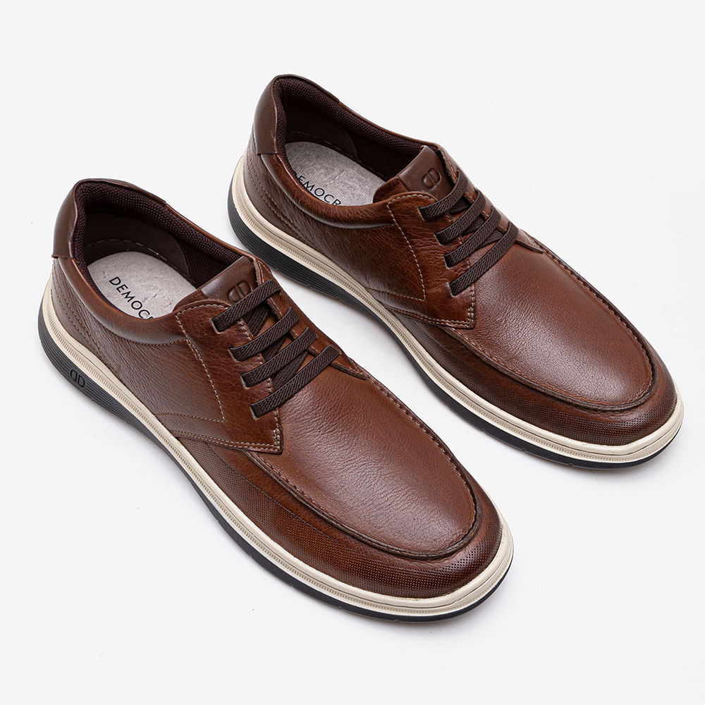 Sapato Masculino Couro Marrom: Casual, Clean e Prático